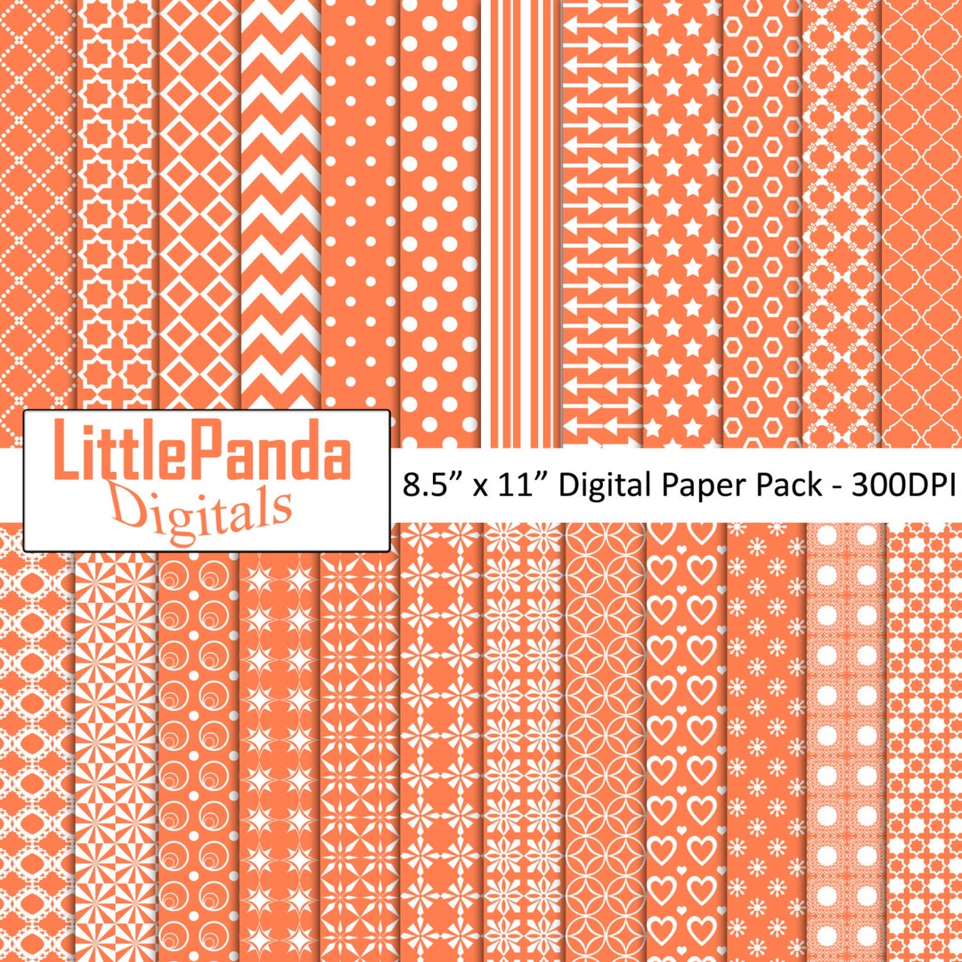 Coral Digital Paper, Background, Scrapbook Papers, Commercial Use, 24 ...