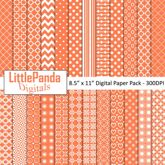 Coral Digital Paper Background Scrapbook Papers Commercial - Etsy