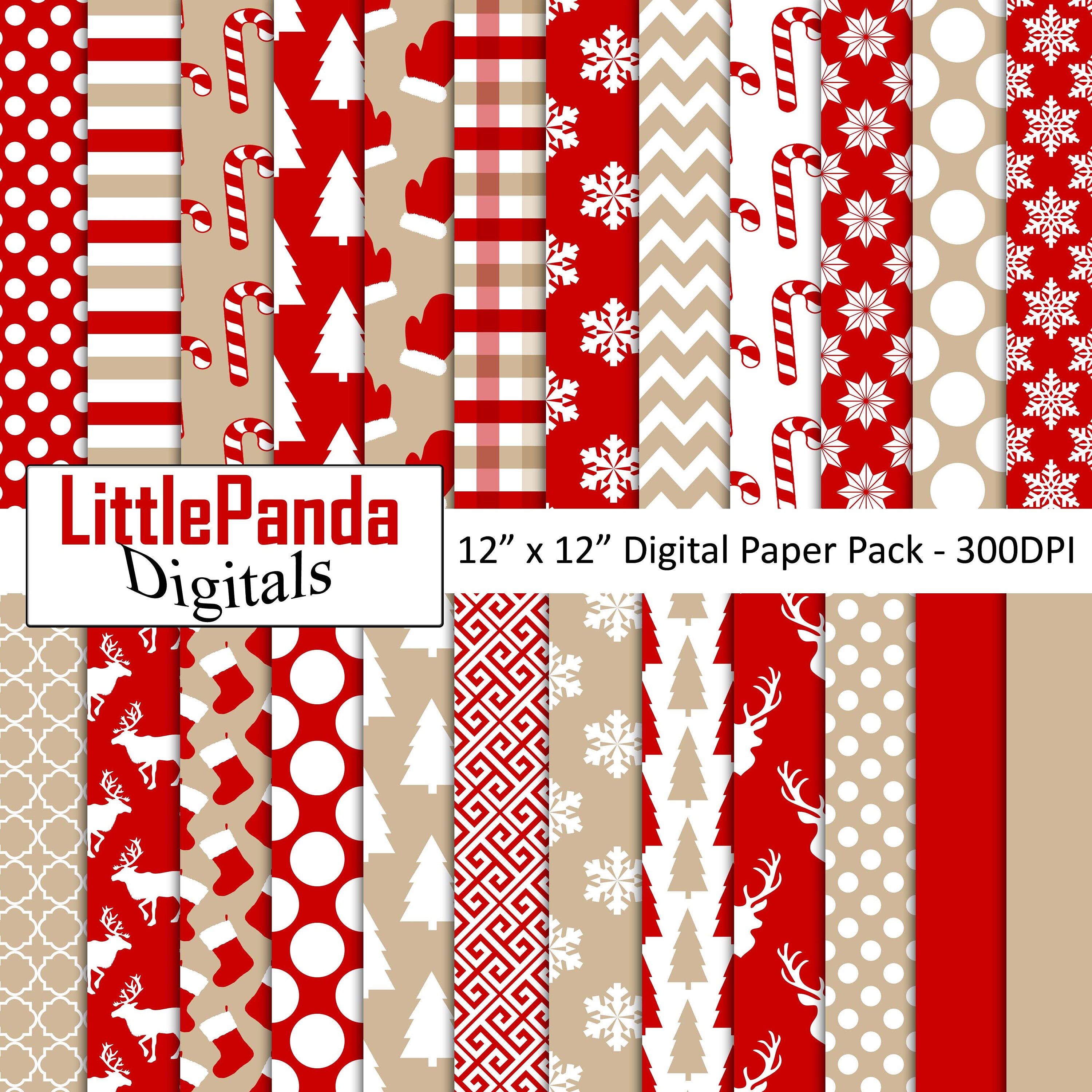 Christmas digital paper scrapbook paper snowflake background | Etsy