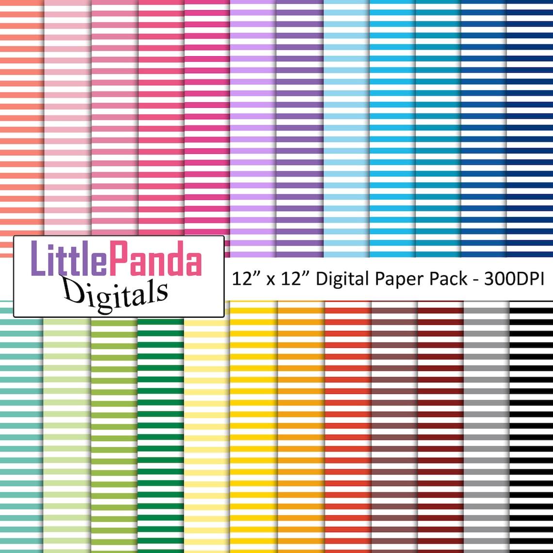 Stripe Digital Paper Scrapbook Papers Wallpaper Background - Etsy