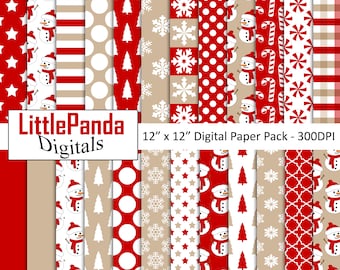 Christmas Snowman Paper Pack. Snowmen Background Watercolor. - Etsy