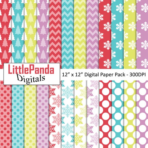 Snowflake Digital Paper Scrapbook Papers Background - Etsy