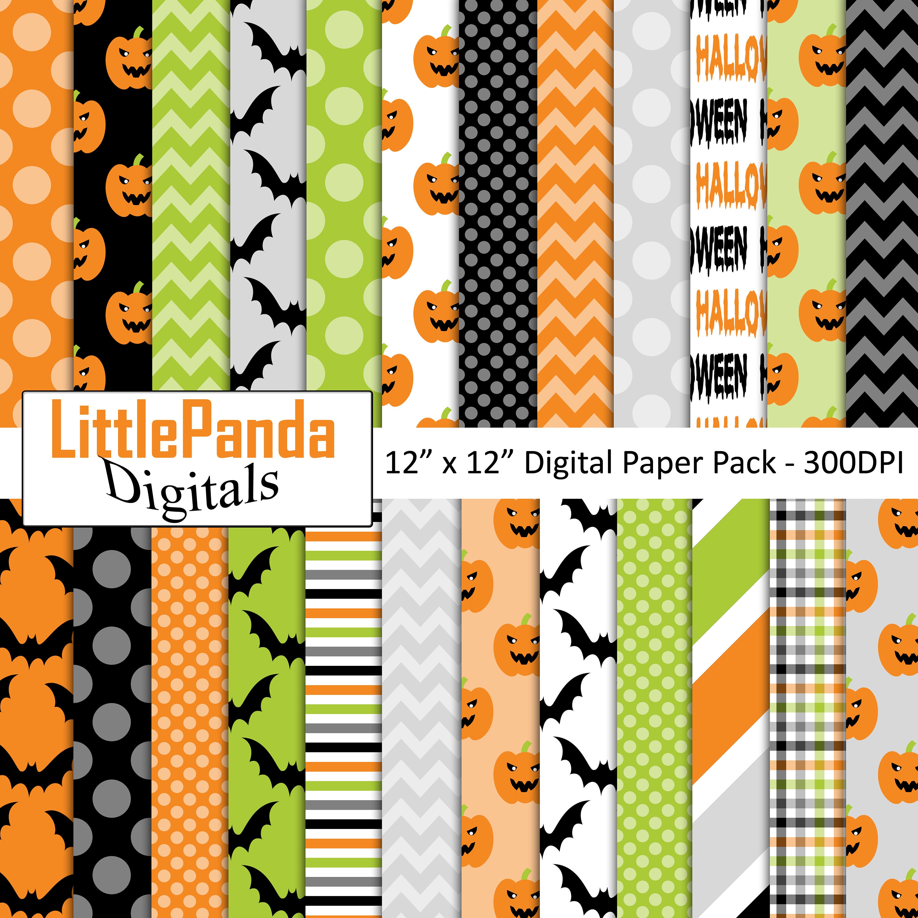 Halloween Digital Paper, Halloween Backgrounds, Halloween Papers ...