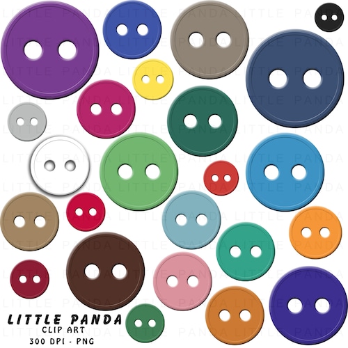 Buttons Digital Clip Art Personal and Commercial Use - Etsy