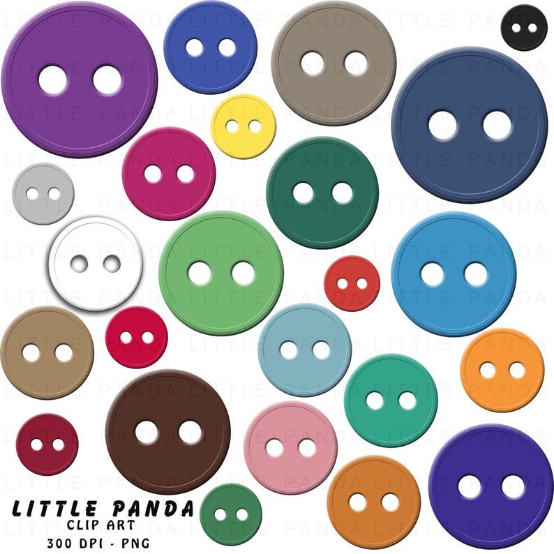 Buttons Digital Clip Art Personal and Commercial Use - Etsy