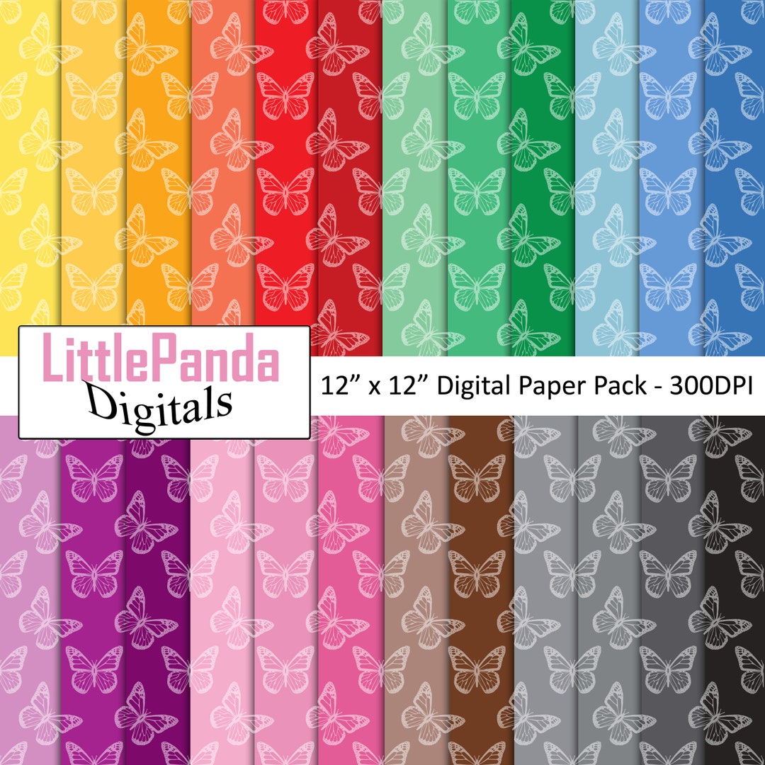 Butterfly Digital Paper Butterflies Pattern Garden Butterflies ...
