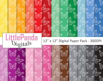 Digital Paper Butterfly | Etsy