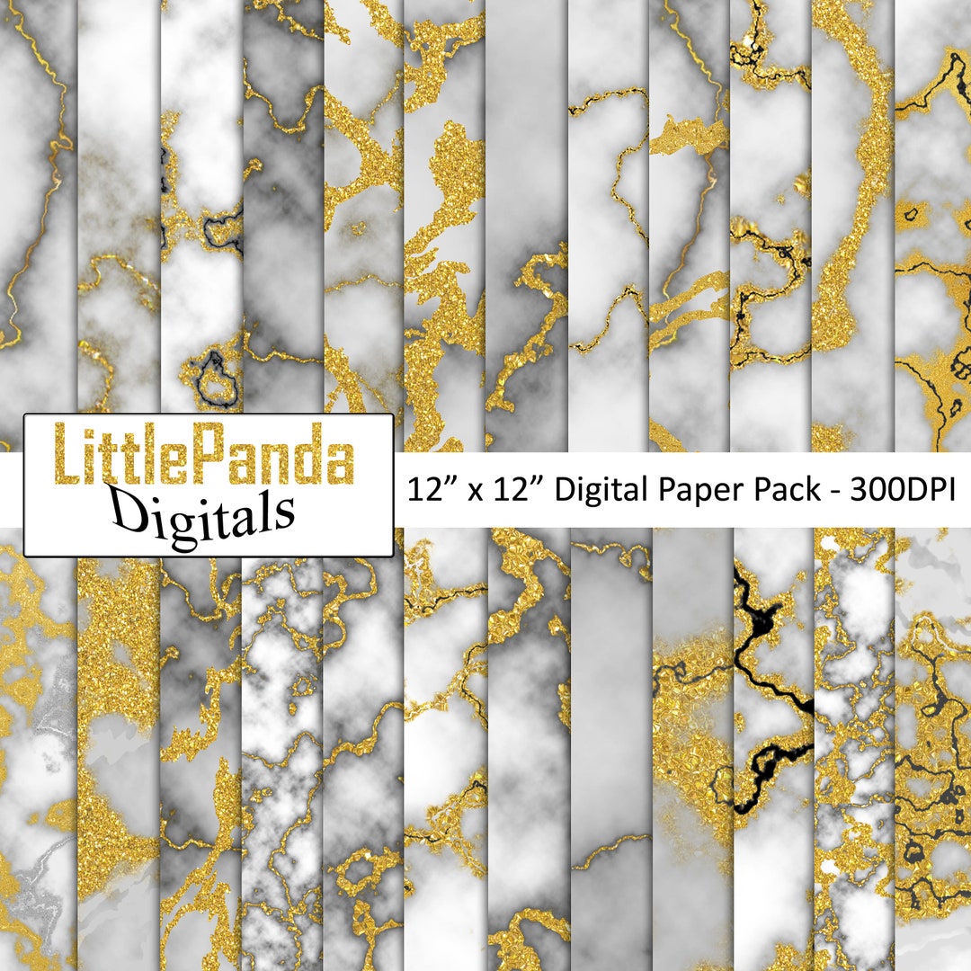 Gold Marble Digital Paper, Luxury Gold Marble Texture, Scrapbook Paper ...