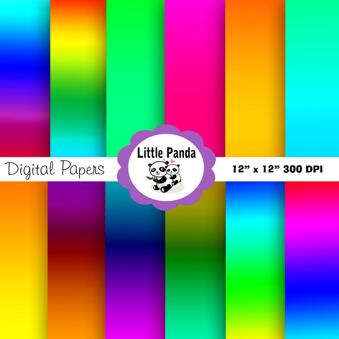 Brights Digital Paper Pack, Digital Scrapbooking, 12 Jpg Files 12 X 12 ...