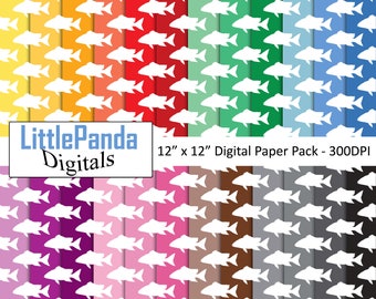 Fish Scale Digital Paper Background Scrapbook Papers Rising - Etsy