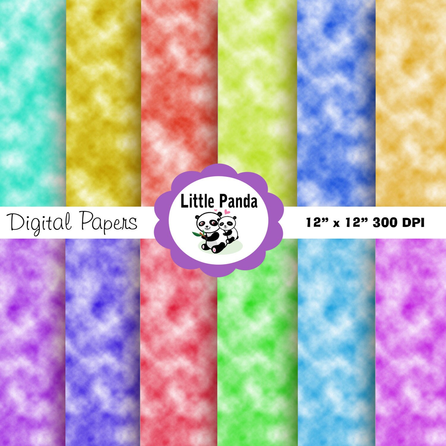 Cotton Candy Digital Paper Pack, Scrapbook Papers, 12 Jpg Files 12 X 12 ...
