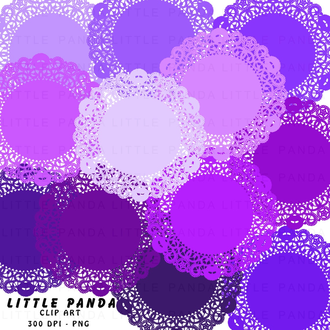 Purple Doily Digital Clip Art Personal and Commercial Use | Etsy