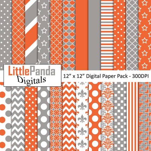 Burnt Orange Digital Paper Scrapbook Background - Etsy