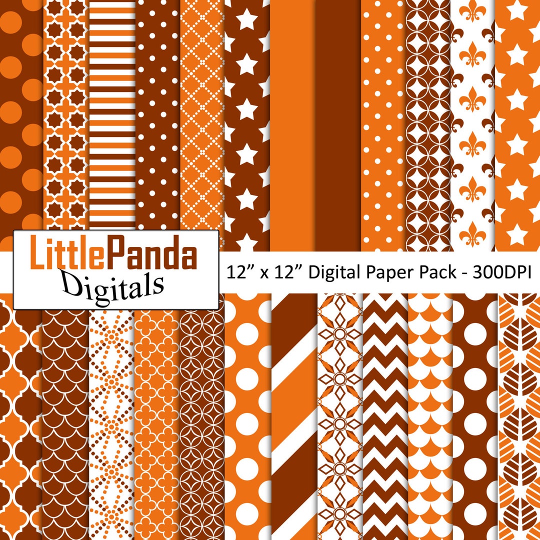 Orange Digital Paper, Scrapbook Papers, Wallpaper, Background ...