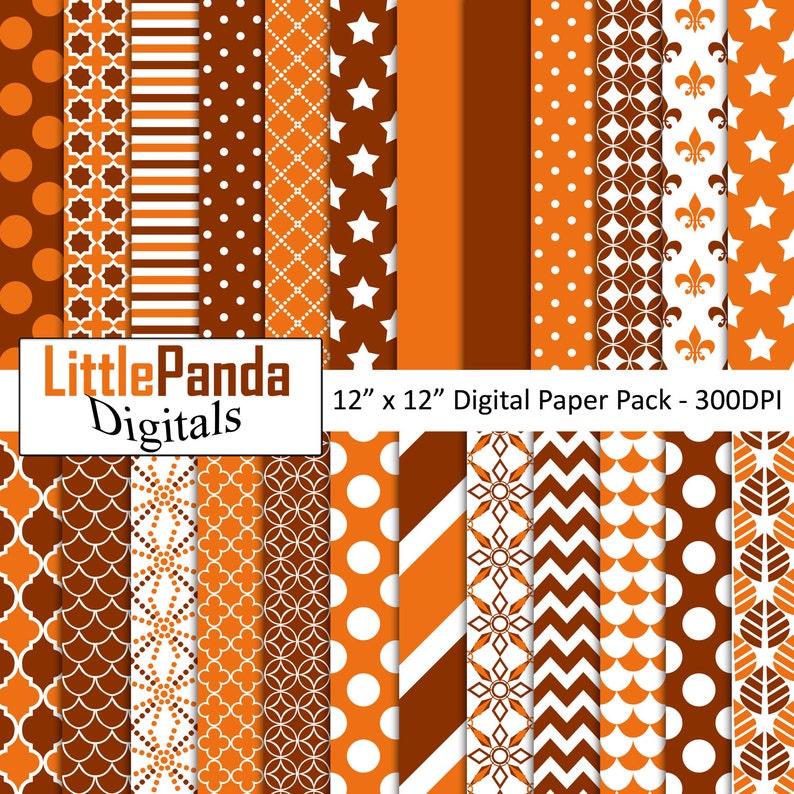 Orange Digital Paper Scrapbook Papers Wallpaper Background - Etsy