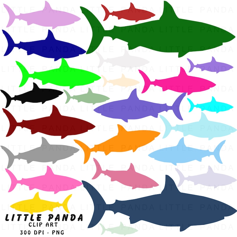 Shark Digital Clip Art - Personal and Commercial Use - Instant Download ...