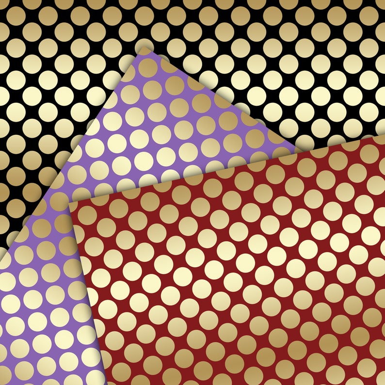 Polka Dots Gold Digital Paper Gold Digital Paper Scrapbook - Etsy