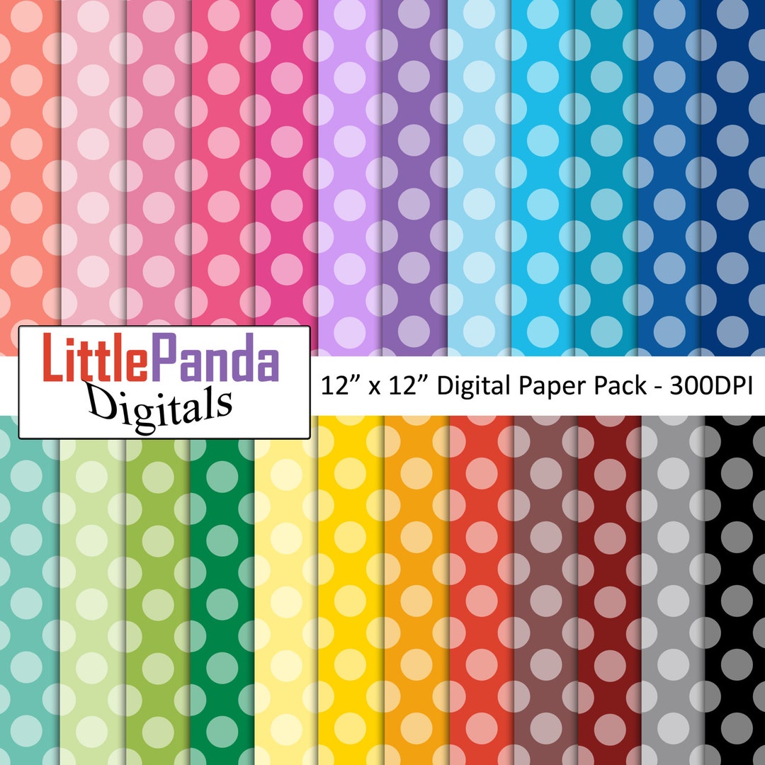 Polka Dots Digital Paper, Scrapbook Papers, Wallpaper, Background ...