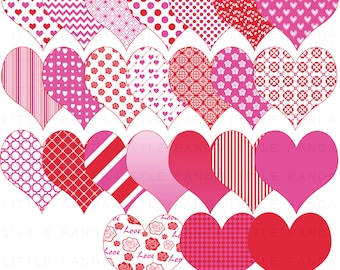 Valentine's Day Hearts Digital Clip Art - Commercial Use - Instant ...