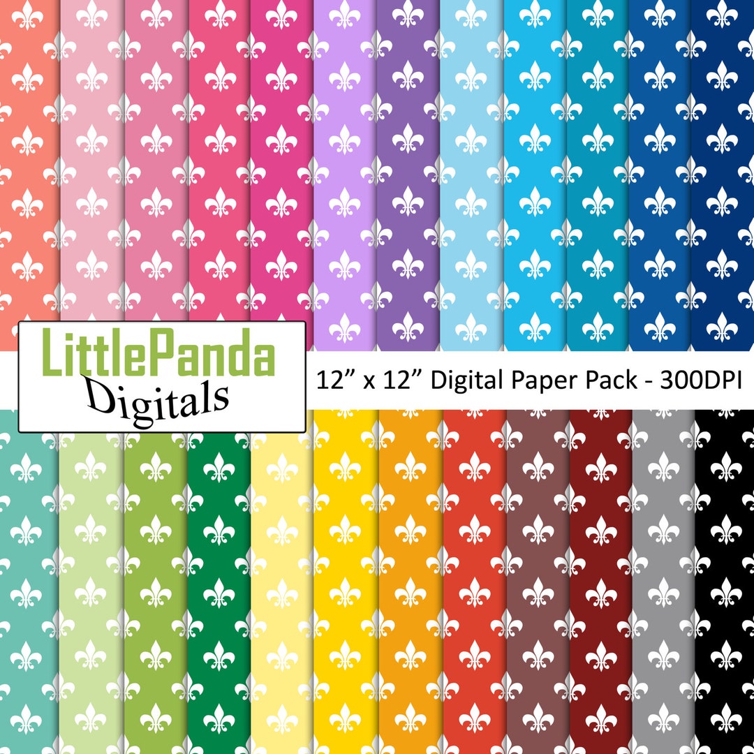 Fleur De Lis Digital Paper, Scrapbook Papers, Wallpaper, Background ...