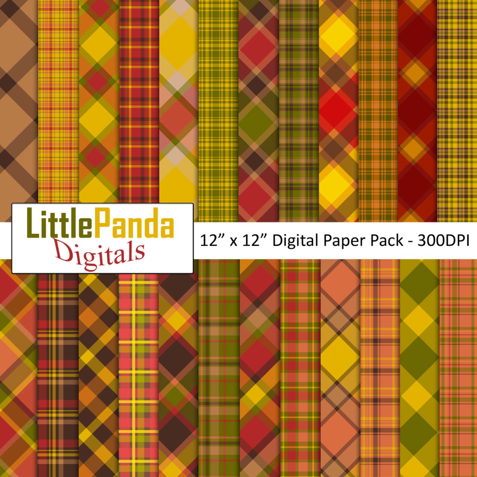 Thanksgiving Plaid Digital Paper Background Scrapbook - Etsy