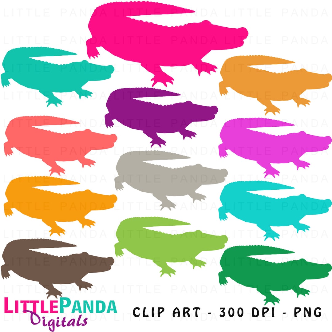 Alligator Digital Clip Art - Personal and Commercial Use - Instant ...