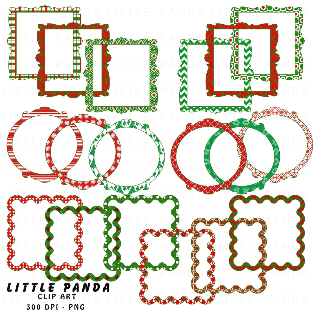 Christmas Frames Digital Clip Art - Personal and Commercial Use ...
