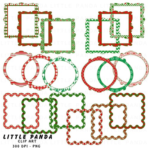 Christmas Frames Digital Clip Art Personal and Commercial - Etsy