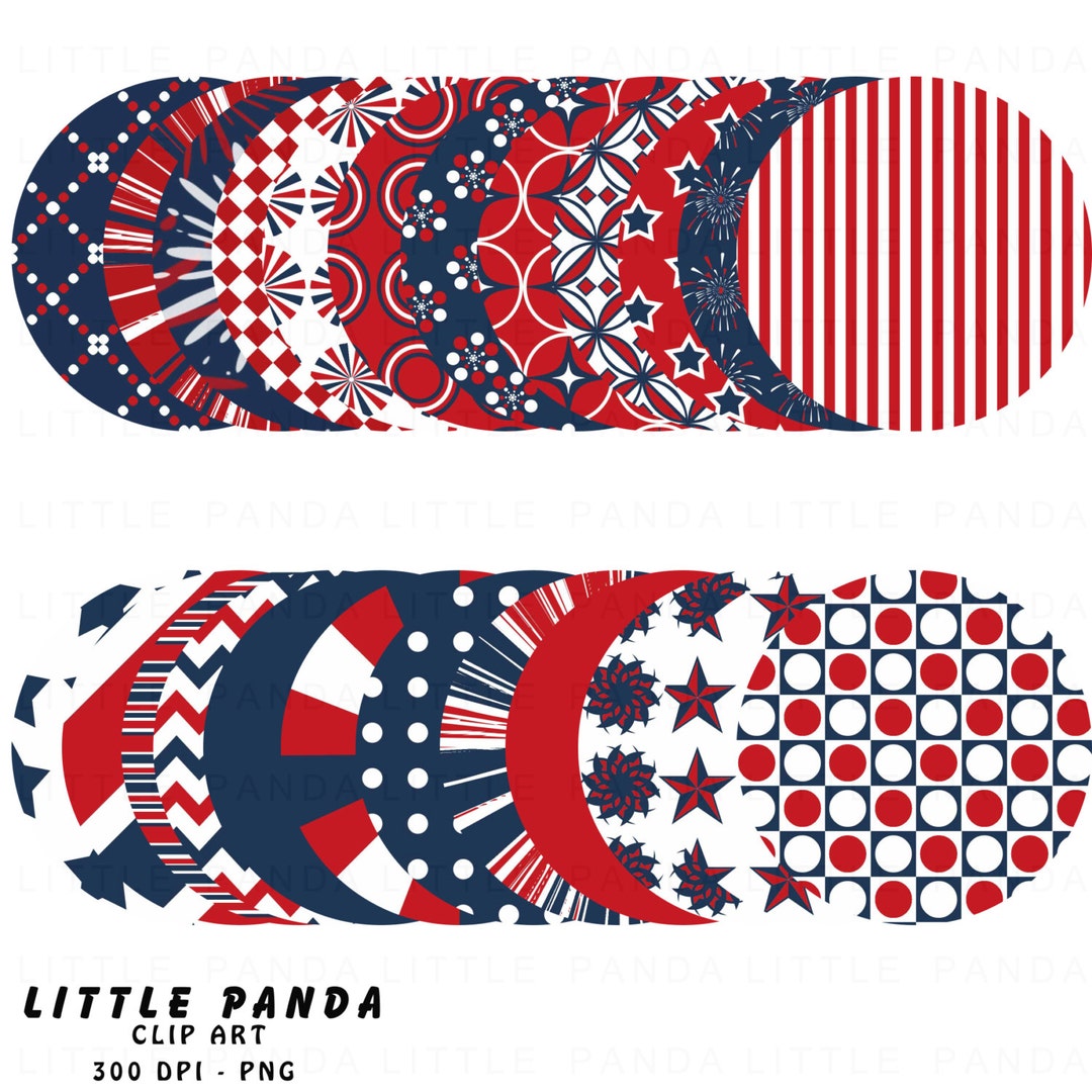 Patriotic Circles Digital Clip Art - Personal and Commercial Use ...