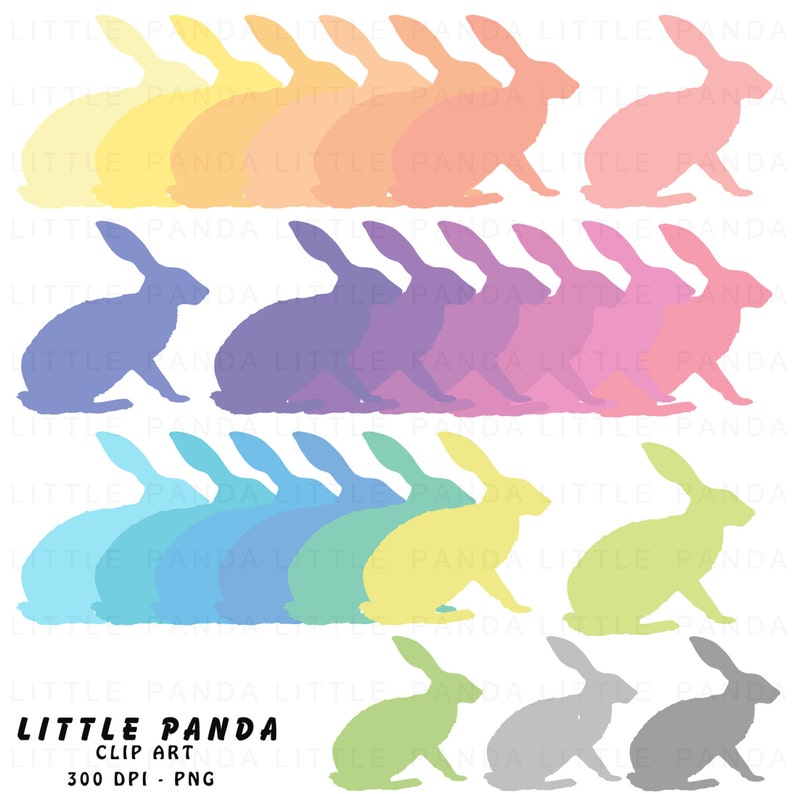 Easter Bunny Digital Clip Art - Personal and Commercial Use - Instant ...