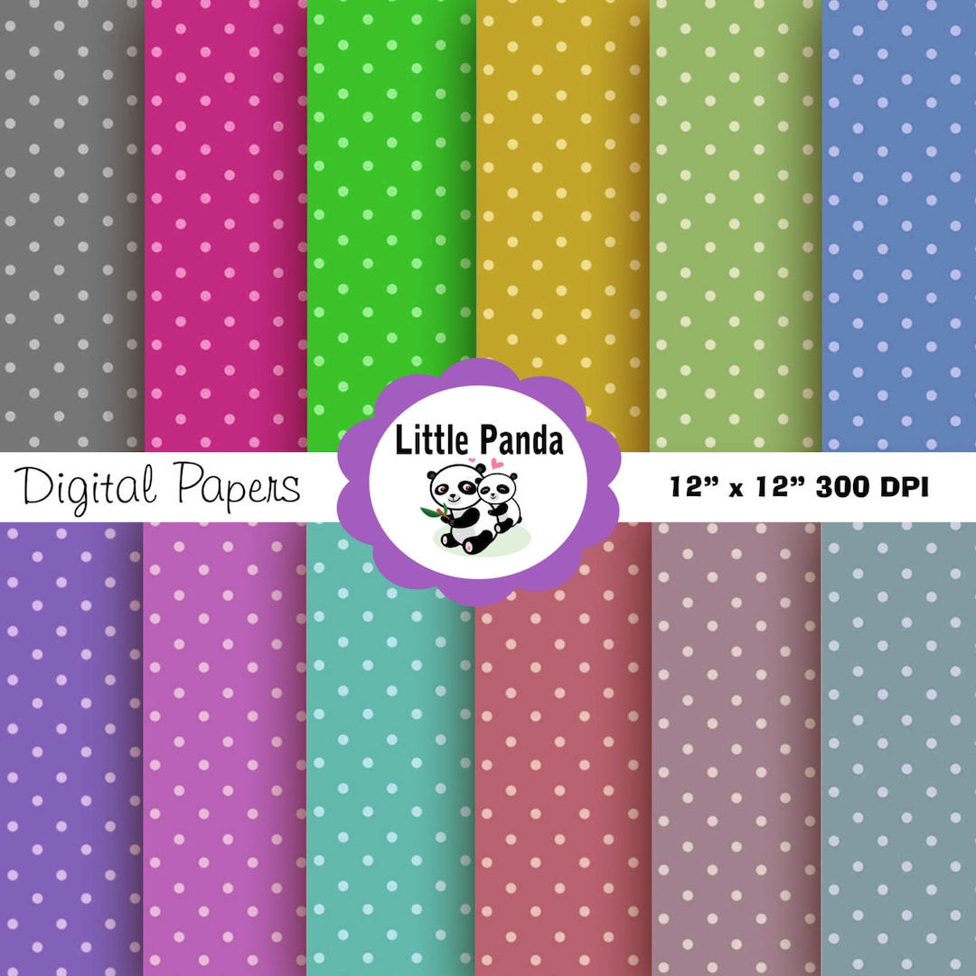 Polka Dots Digital Paper Pack, Scrapbook Papers, 12 Jpg Files 12 X 12 ...