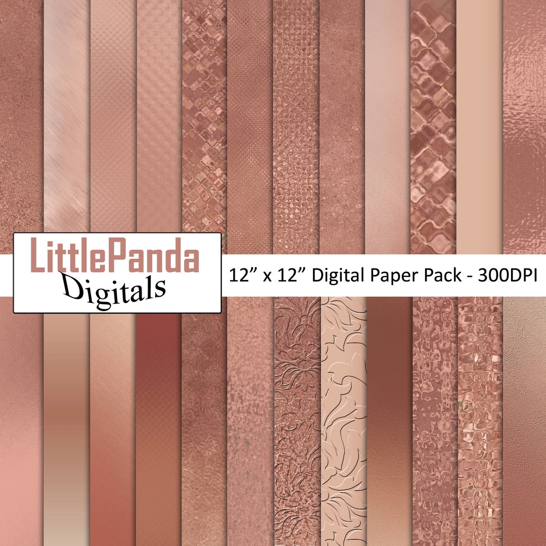 Rose Gold Digital Paper, Scrapbook Paper, Blush Pink, Rose Sparkle ...