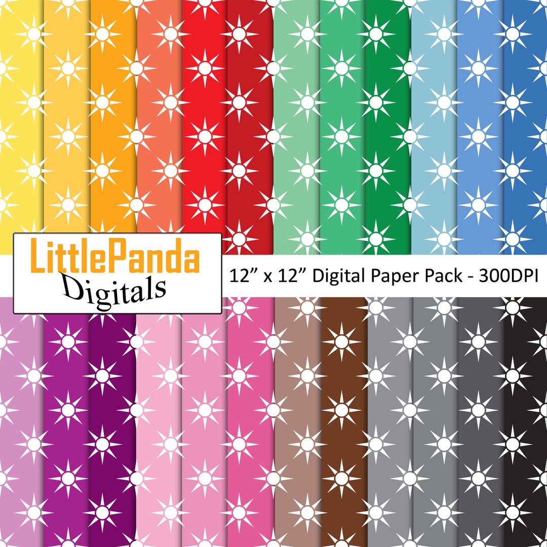 Sun Digital Paper, Sun Pattern, Sunset Scrapbook Paper, Sunshine, Sun ...