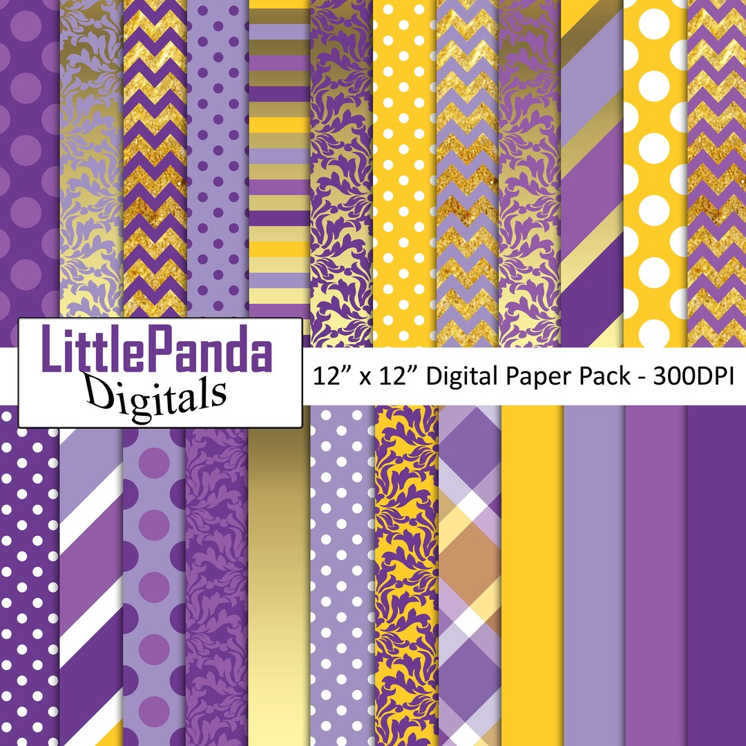 Princess Digital Paper, Digital Paper, Birthday, Invitation, Purple ...