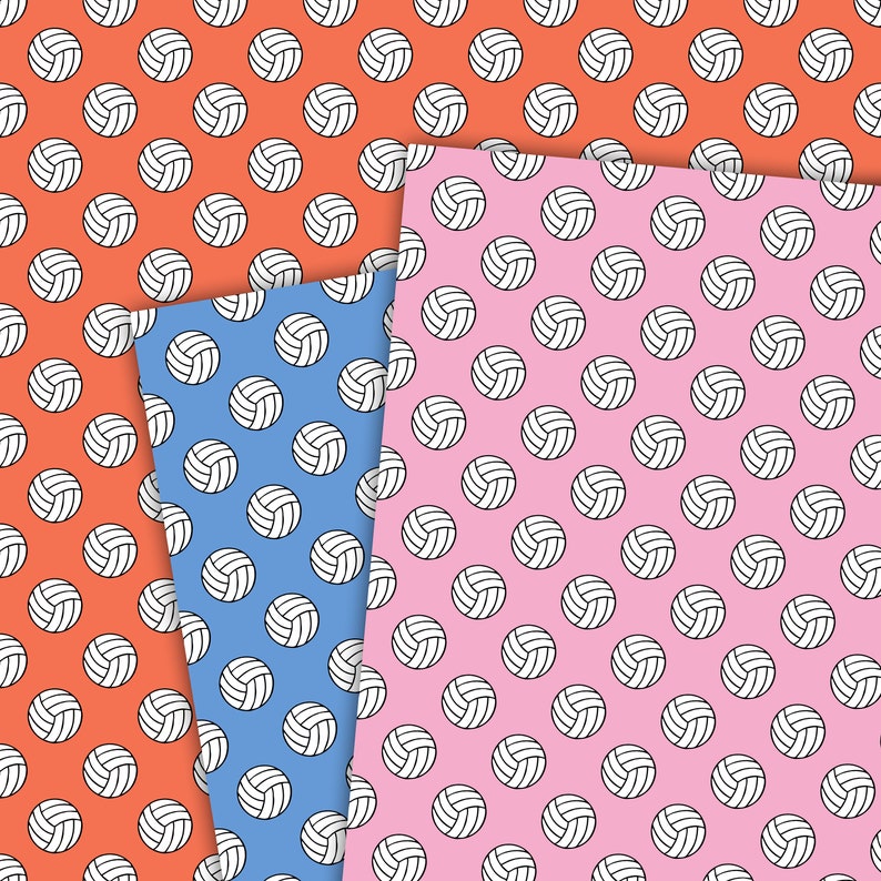 Volleyball Digital Paper Sports Scrapbook Paper Volleyball - Etsy