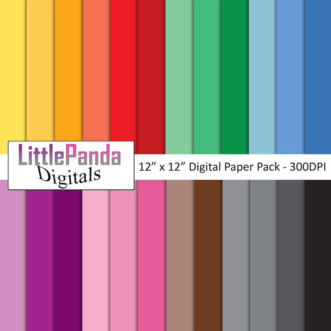 Solid Rainbow Colors Digital Paper Scrapbooking Paper Crafts Plain ...
