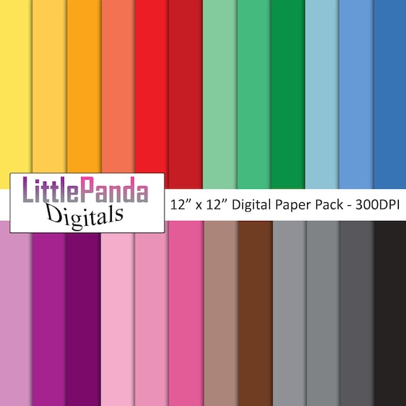 Solid Rainbow Colors Digital Paper Scrapbooking Paper Crafts - Etsy