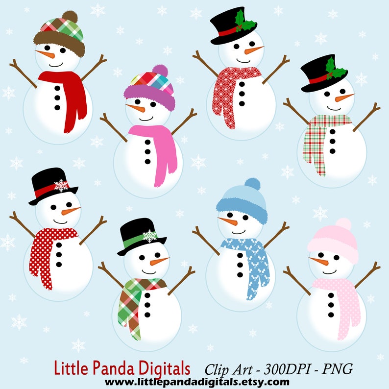 Snowman Clipart, Winter Fun, Christmas Scrapbook, Cute Snowman Clip Art ...