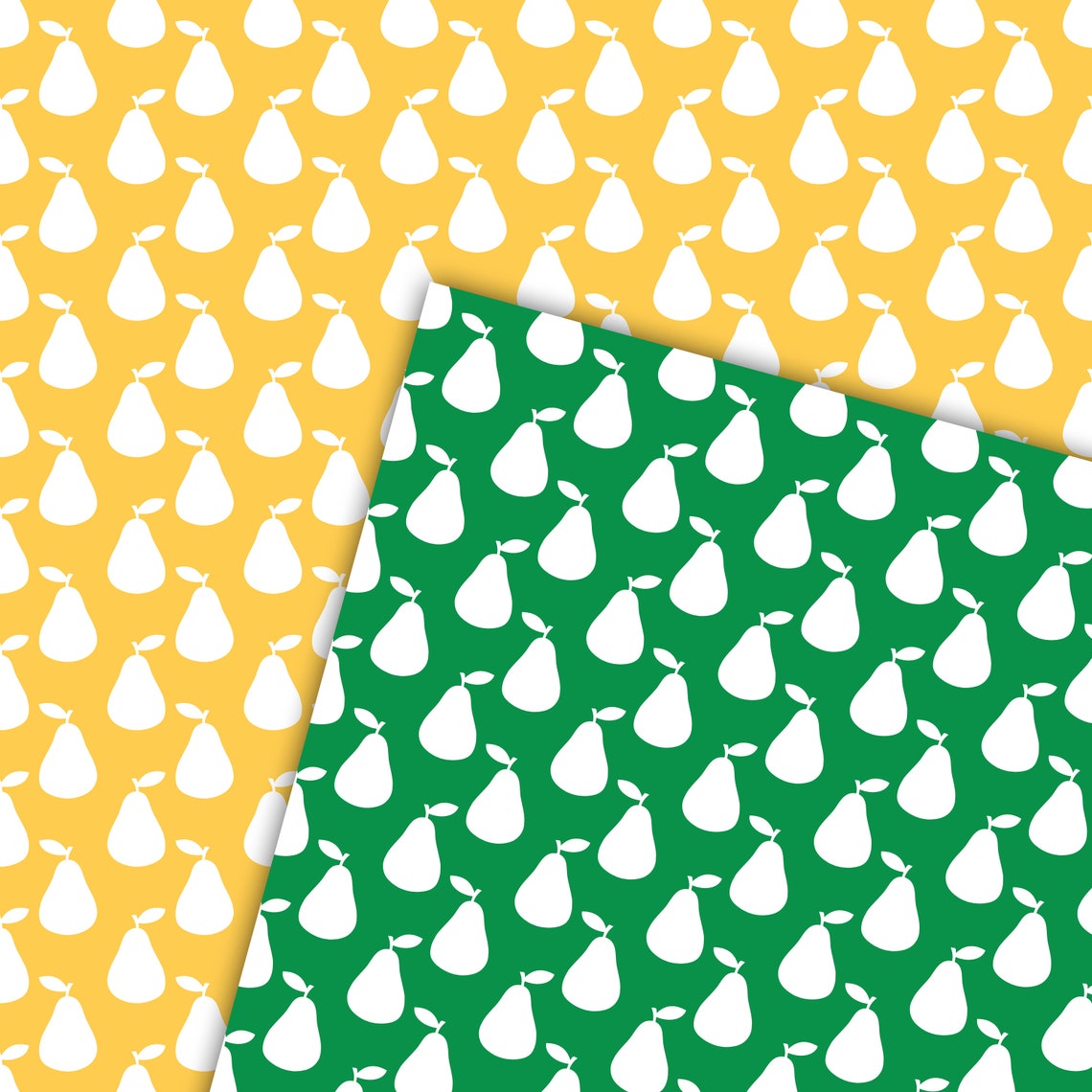 Pear Digital Paper Fruit Scrapbook Paper Silhouette Pear | Etsy
