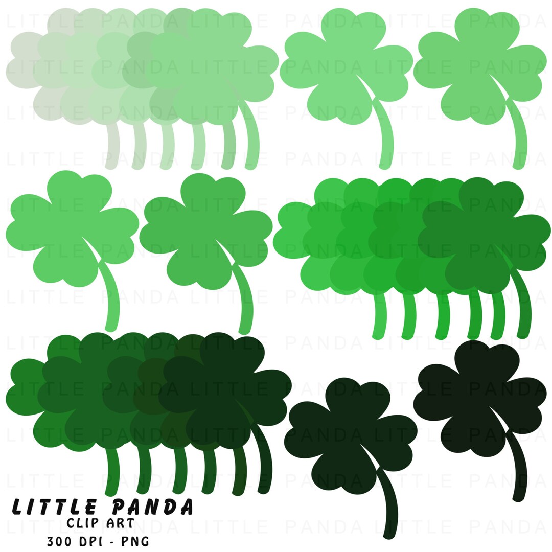 St. Patrick's Day Clover Shamrock Leaf Clip Art - Instant Download ...