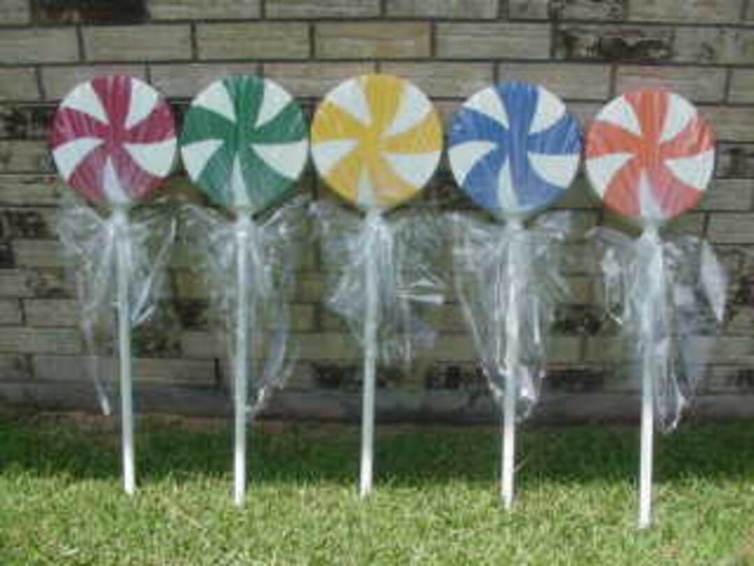 10" Pinwheel Lollipops * Indoors or Outdoor * Christmas - Willy Wonka ...