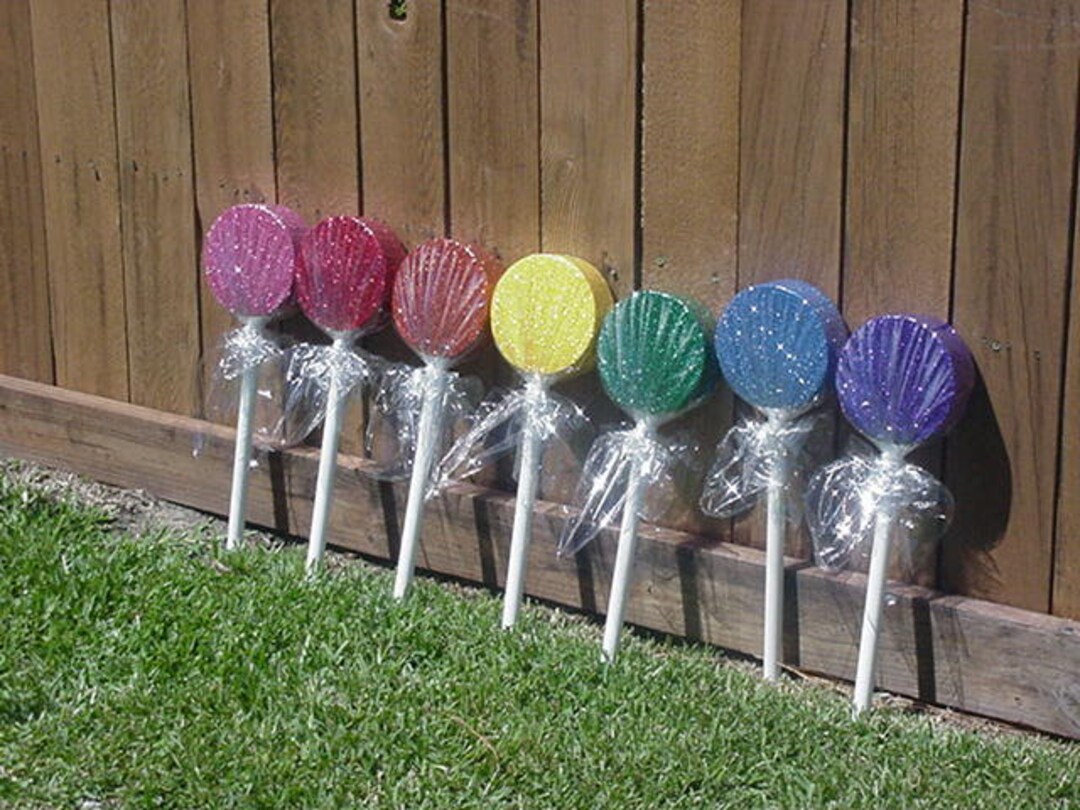 8" Lollipops Decorations - 7 Bright Glitter - Medium Size - Perfect for ...