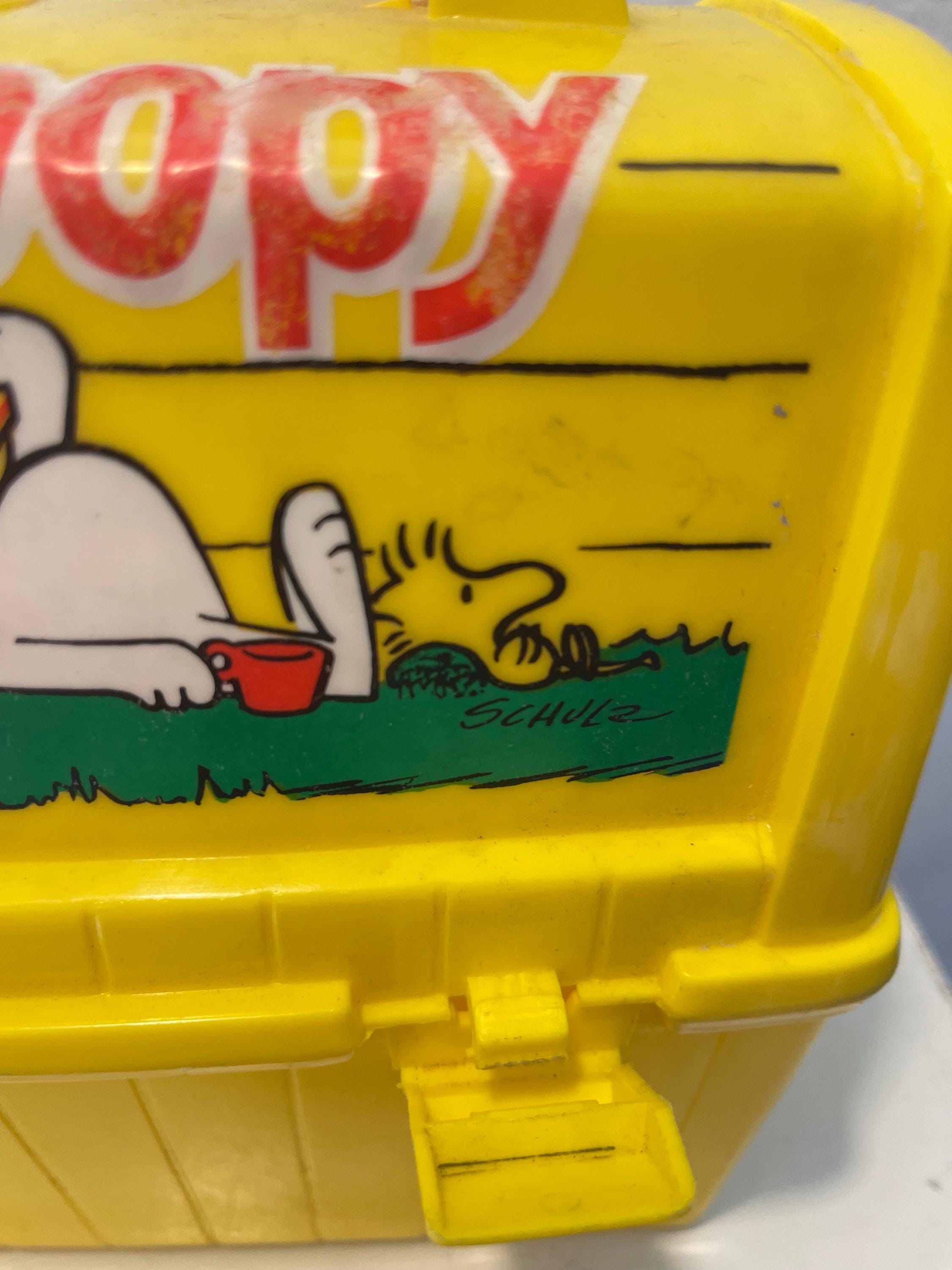 Vintage Snoopy Yellow Lunch Box - Etsy