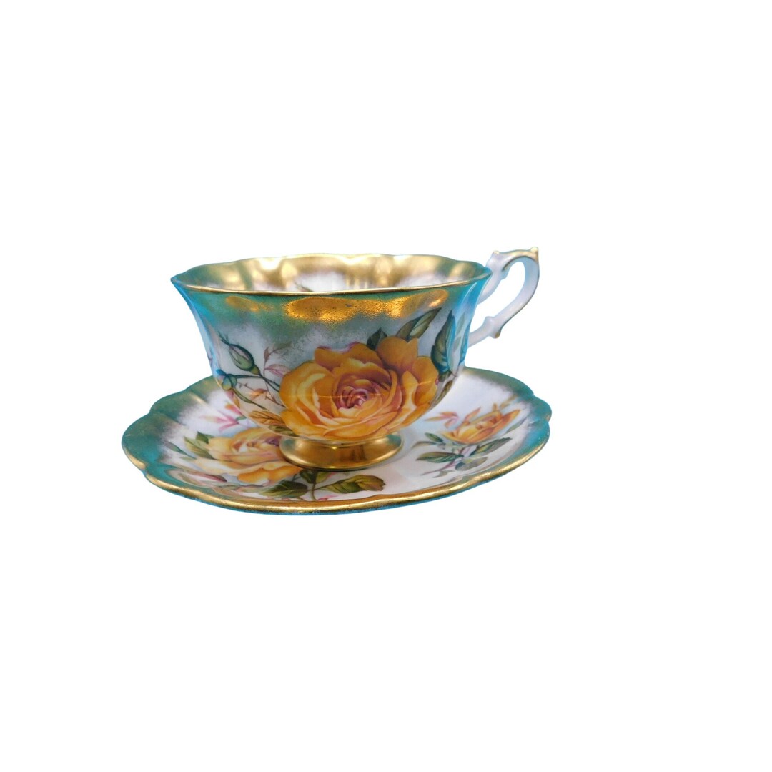 Royal Albert Gold Crest Series Yellow Rose Scalloped Footed Tea Cup ...