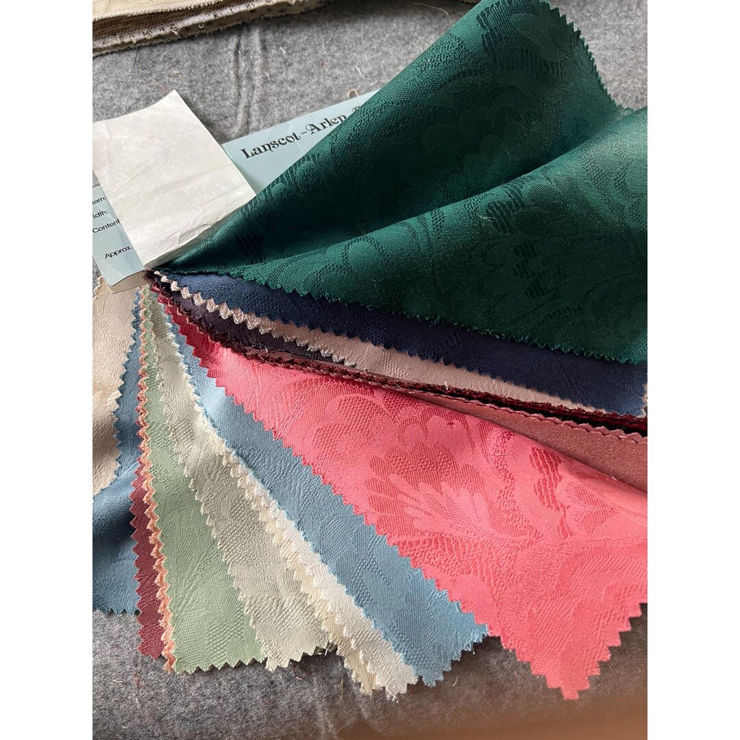 Assorted Jewel Tone Damask Fabric Samples 23 Pc 7" X 11" Polyester ...