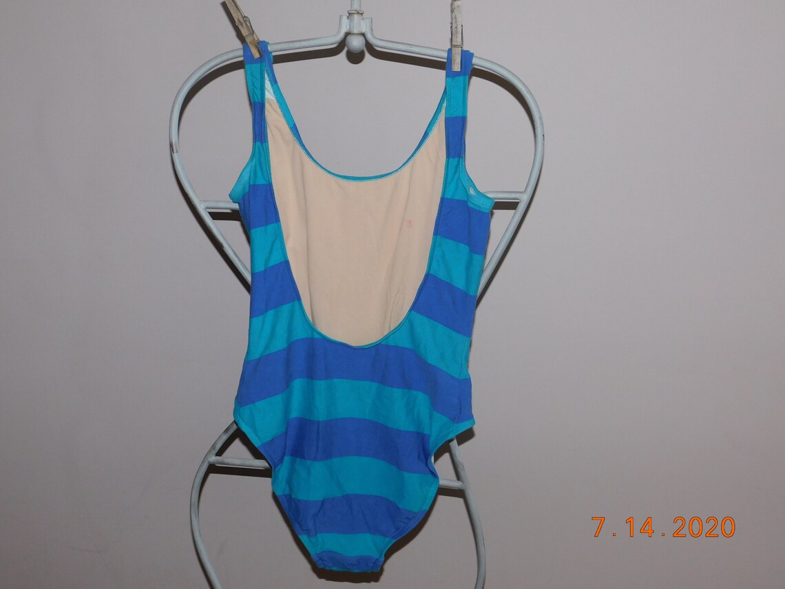 Vintage 1980's GAP One Piece Bathing Suit Never Worn Blue Stripe - Etsy
