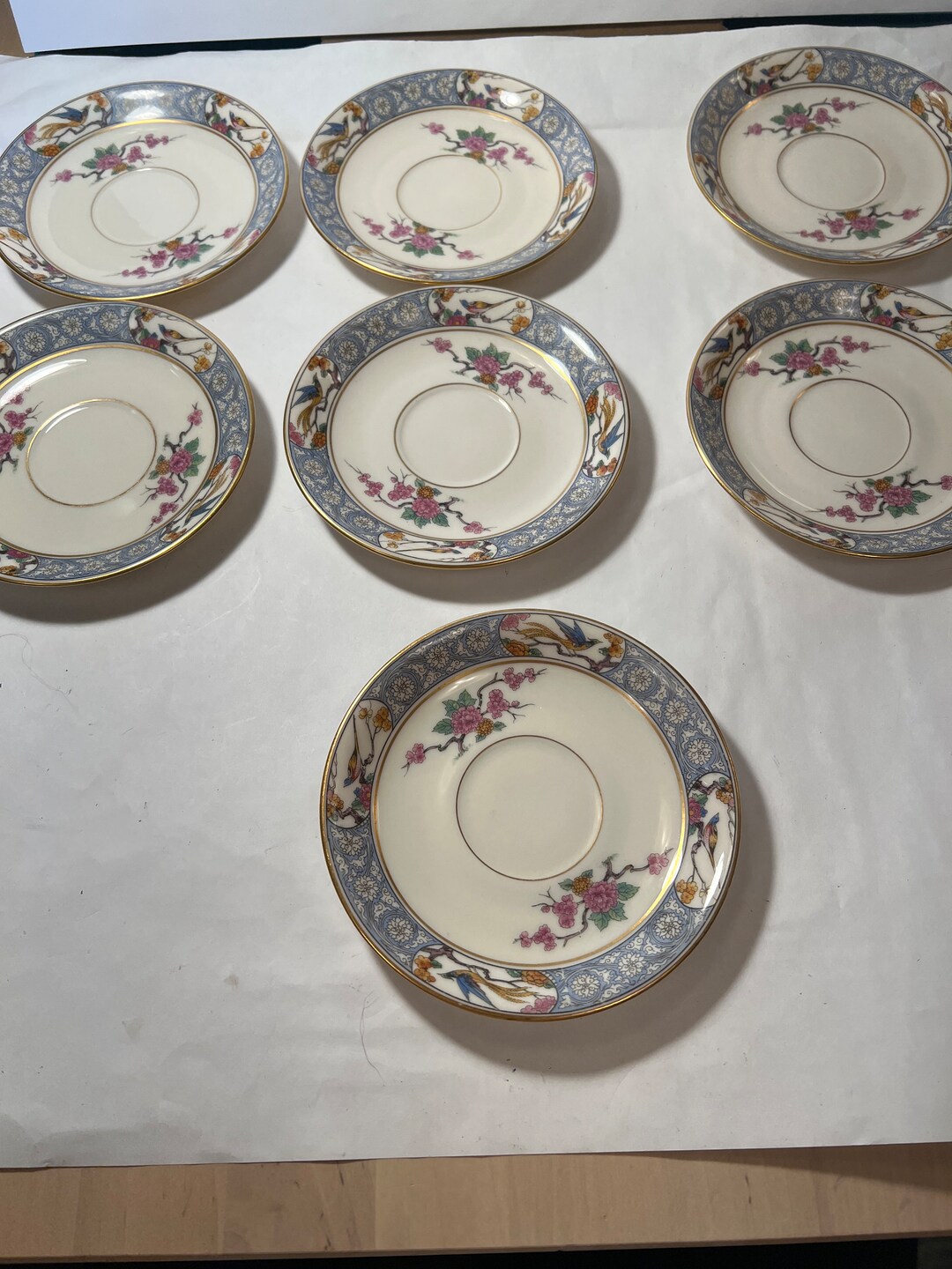 Lenox Ming Pattern 7 Saucers Porcelain Beautiful - Etsy