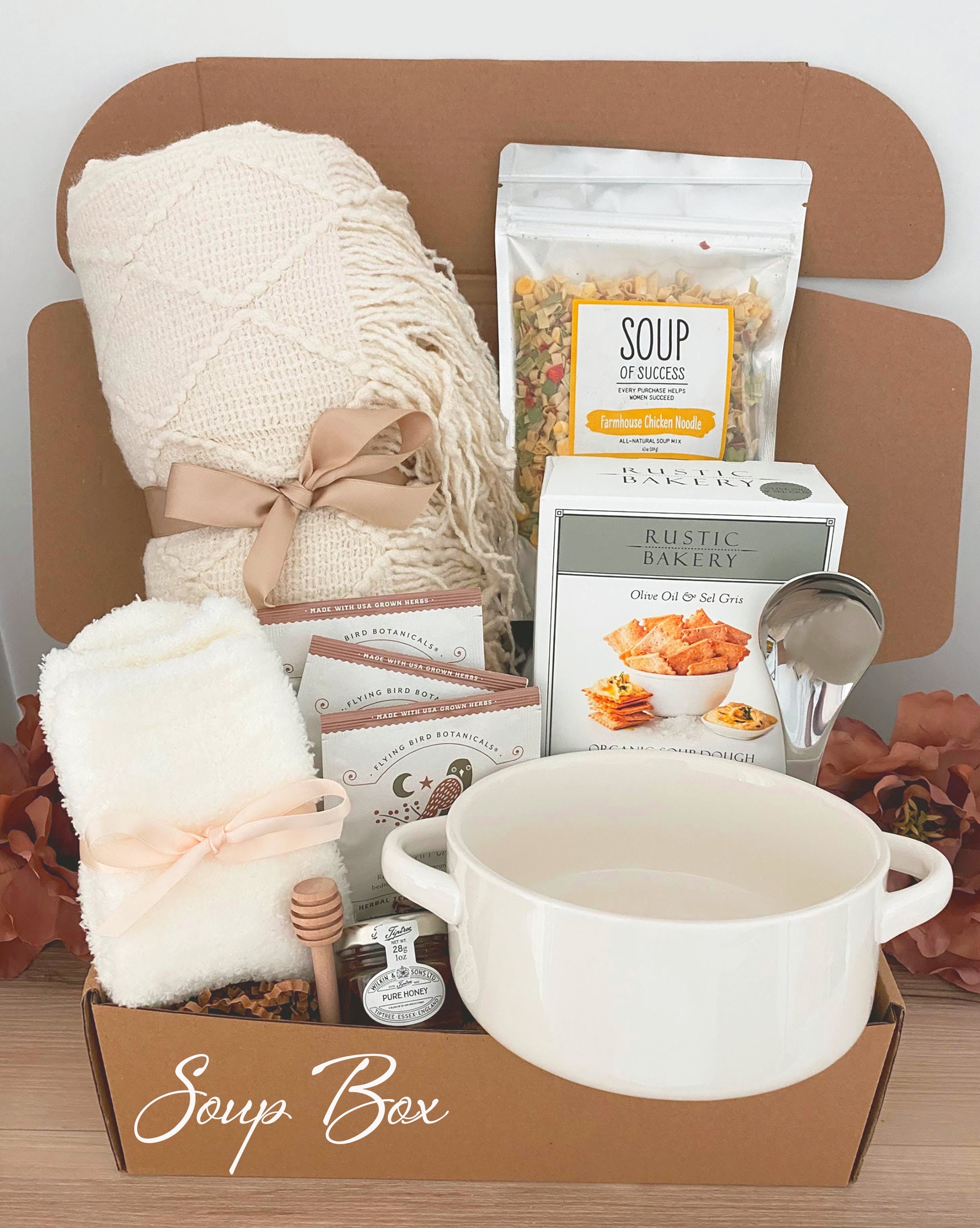 Cozy Self Care Gift Box for Women, Comfort Blanket & Socks Set ...