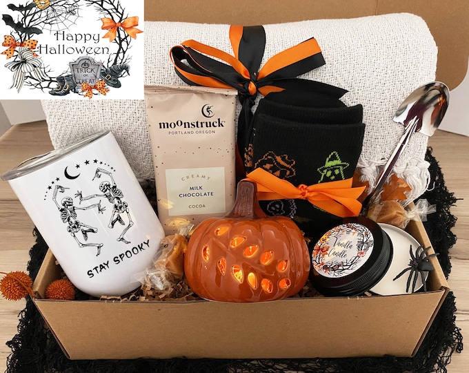 Halloween Gift Box for Her With Blanket, Halloween Gift Box for ...