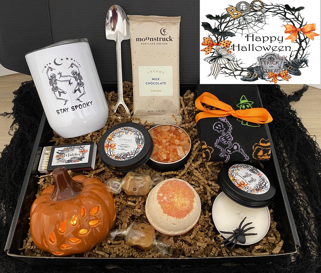 Halloween Gift Box for Her With Blanket, Halloween Gift Box for ...